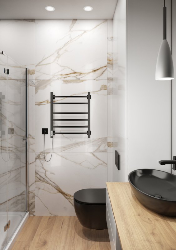 Полотенцесушитель электрический Ника Step-2 60/40 черный матовый, L ...