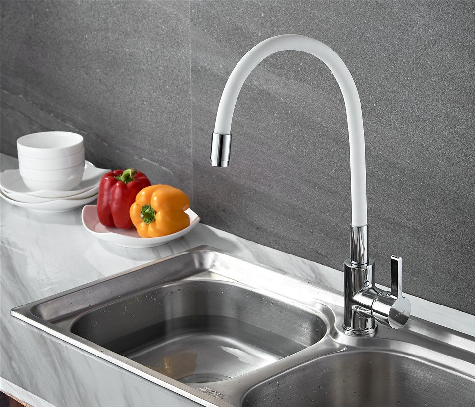 Смеситель для кухни Ledeme Rainbow L4898-3 белый купить в магазине ...